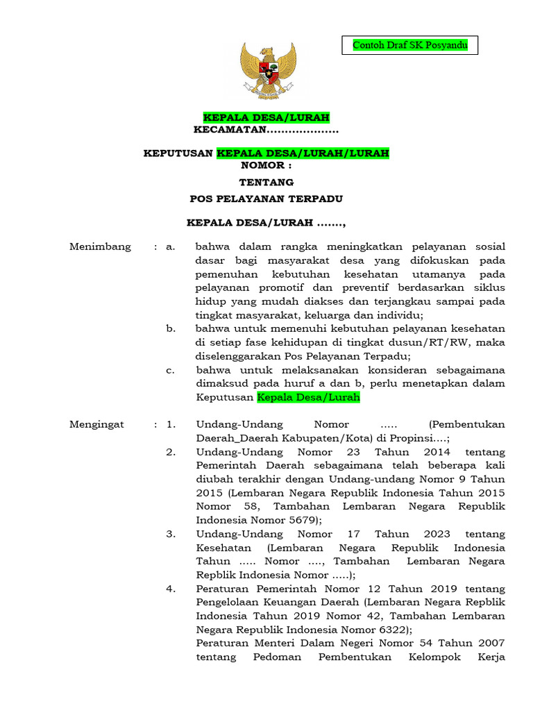 V4 Contoh SK Posyandu | PDF