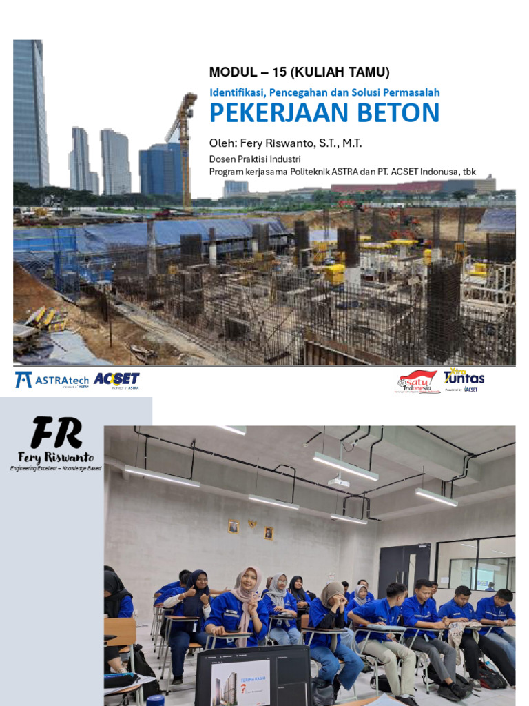 Modul - 15 (Kuliah Tamu) Permasalahan Pekerjaan Beton | PDF
