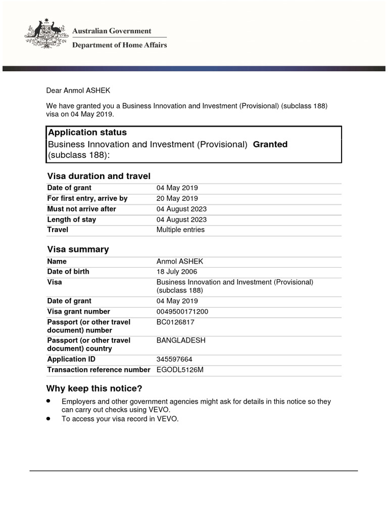Application Status Granted: Business Innovation and Investment ...