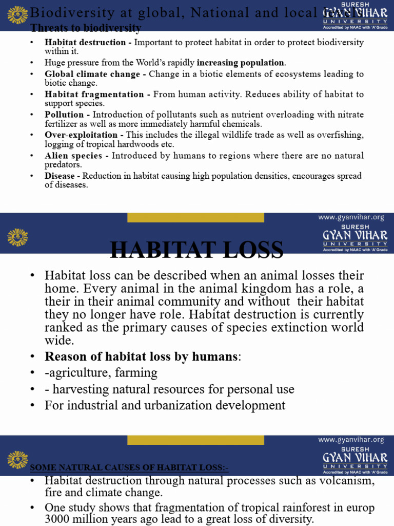 Threat To Biodiversity | PDF | Habitat Destruction | Habitat