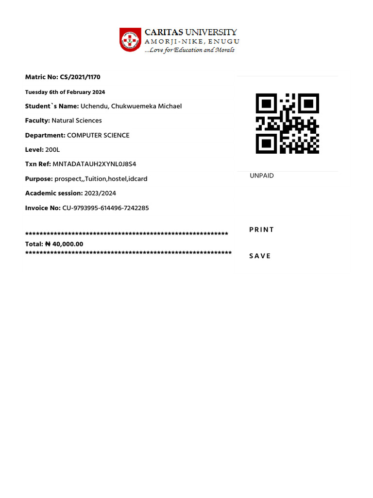 Caritas University Portal 2 | PDF