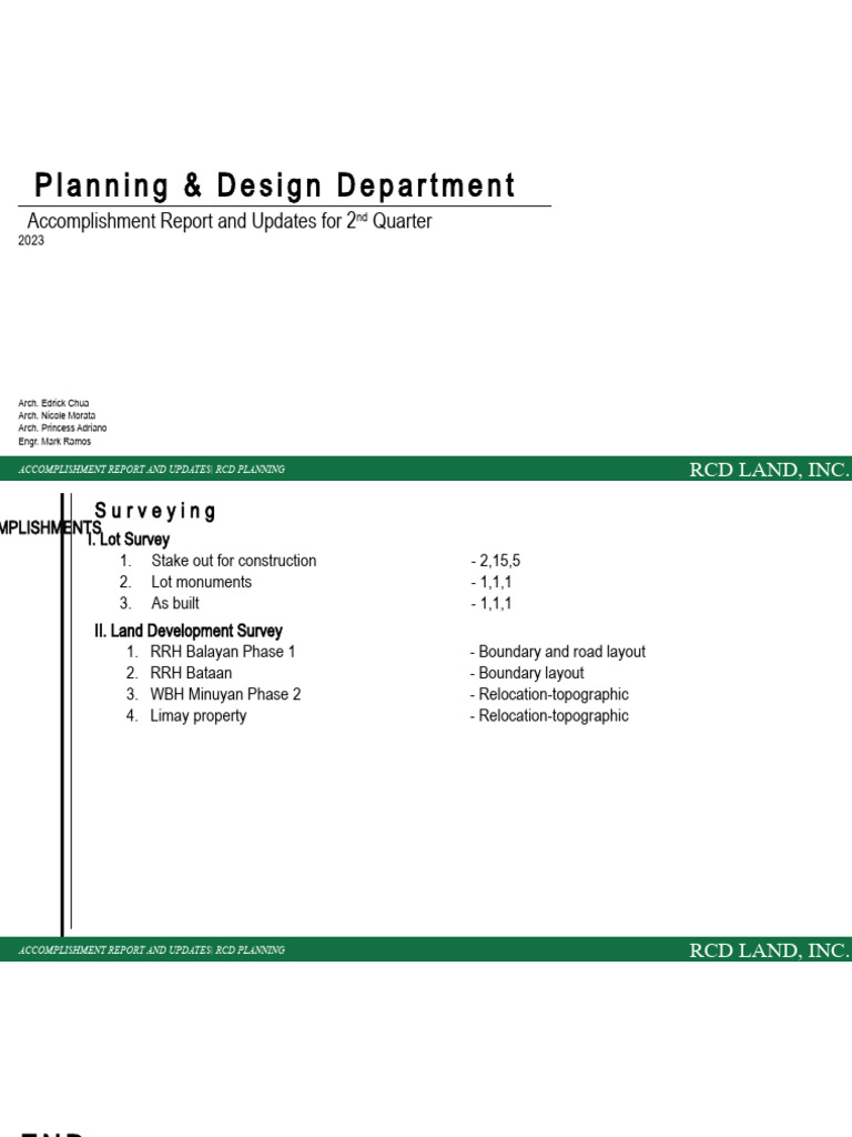 RCD Planning 2nd Quarter Report 2023 | PDF