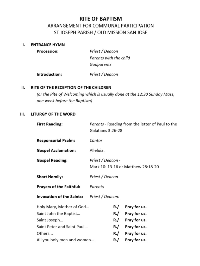 Rite of Baptism | Download Free PDF | Baptism | Jesus