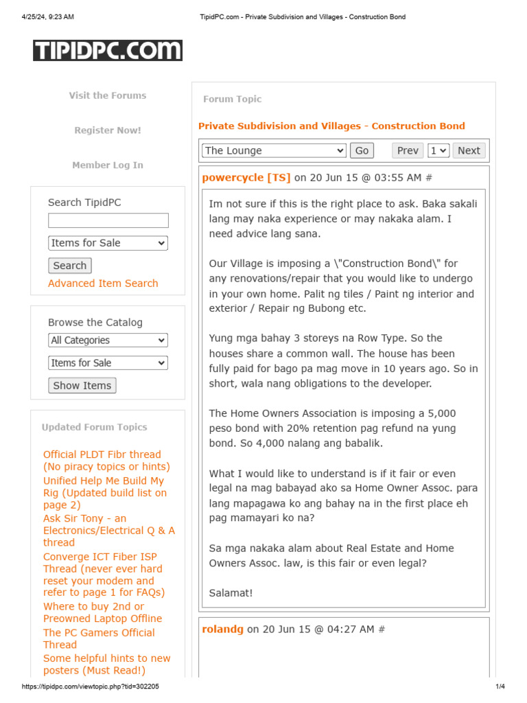 Construction Bond in Private Subdivisions | PDF