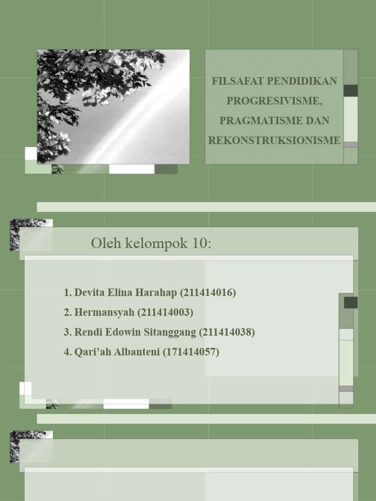 Filsafat Pendidikan Kelompok 10 Filsafat Pendidikan Prakmatisme ...