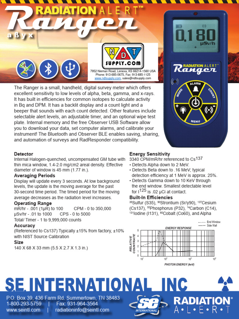 SE International - Ranger_FullPage | PDF | Ionizing Radiation | Radiation