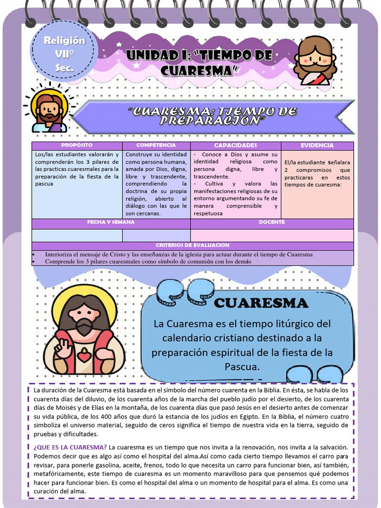 Ficha de Religion U1-S2 | PDF | Prestado | Oración