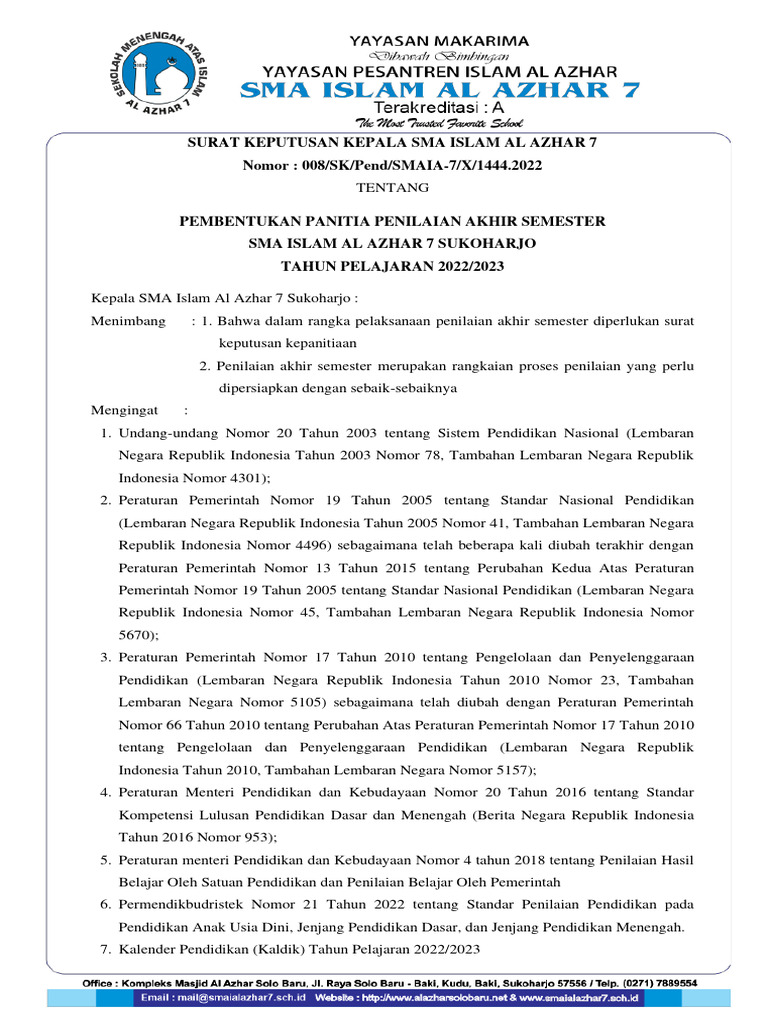 SK Panitia PAS 2022 | PDF