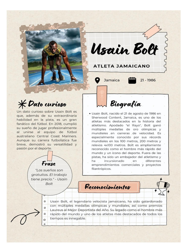 Biografía-Usain Bolt | PDF