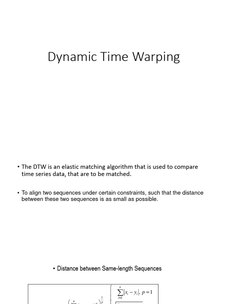 DTW Slides | PDF | Applied Mathematics | Algorithms