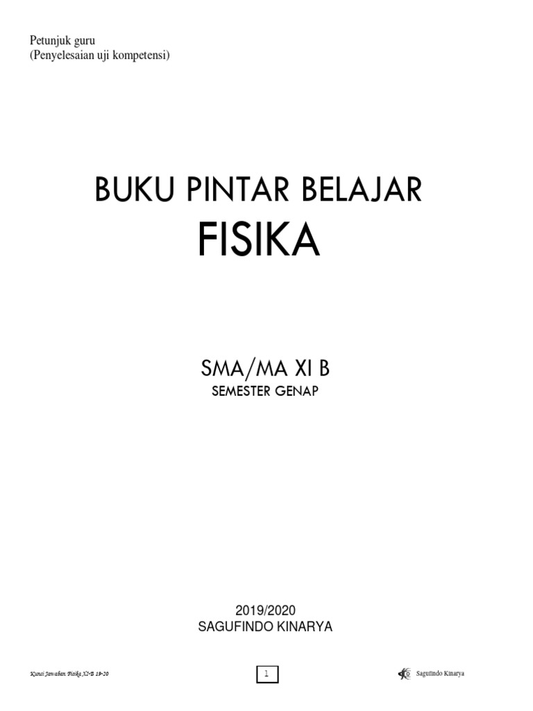 Kunci Jawaban Fis Sma Xi B 2020 - Fix | PDF