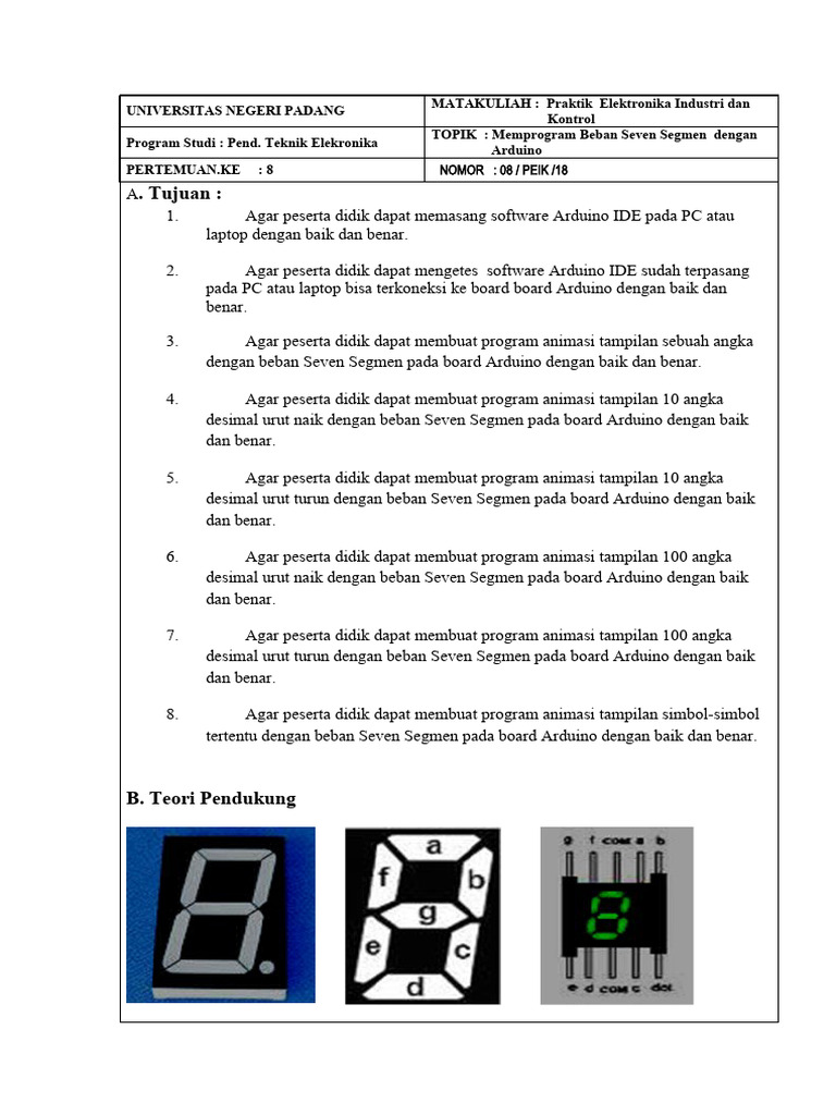 Program Seven Segmen dengan Arduino | PDF