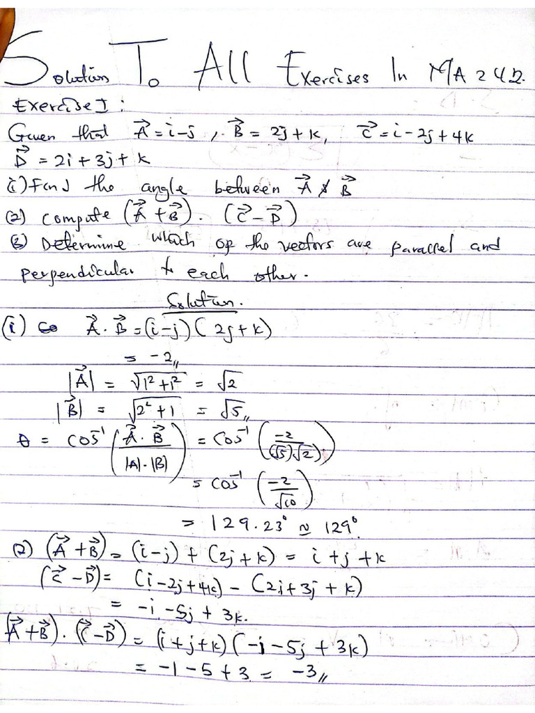 Solution To Mat242 Exercises Pdf