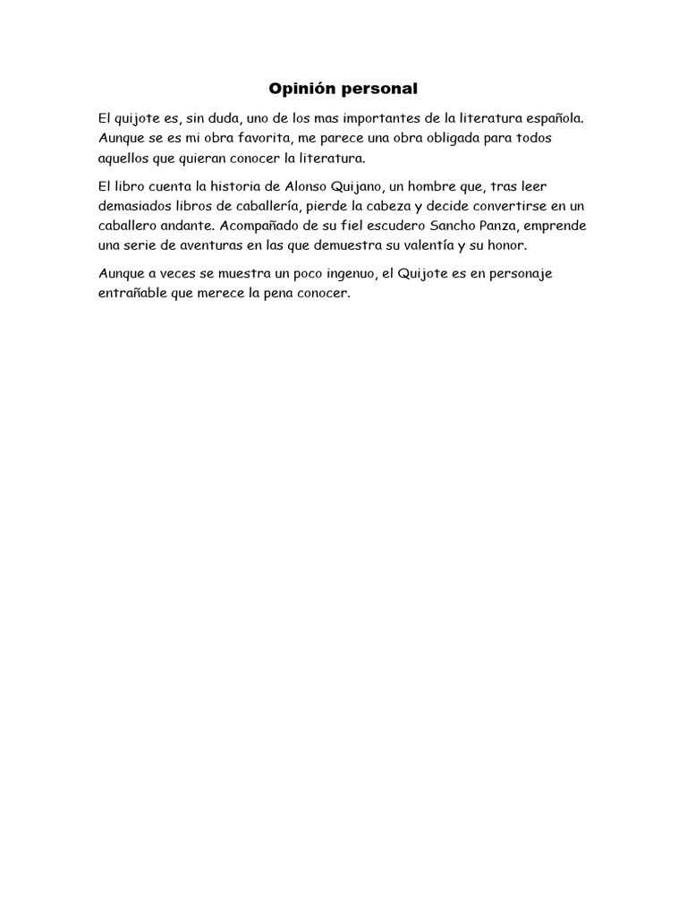 Opinión Personal | PDF