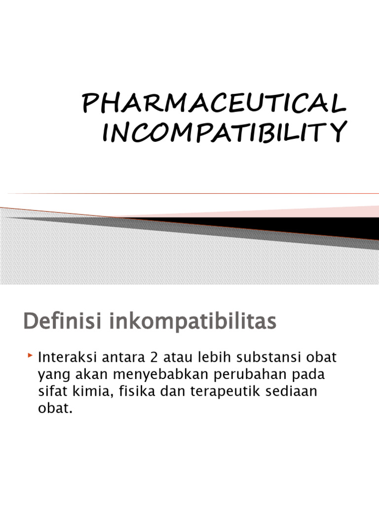 Understanding Pharmaceutical Incompatibility | PDF | Chemical Reactions ...