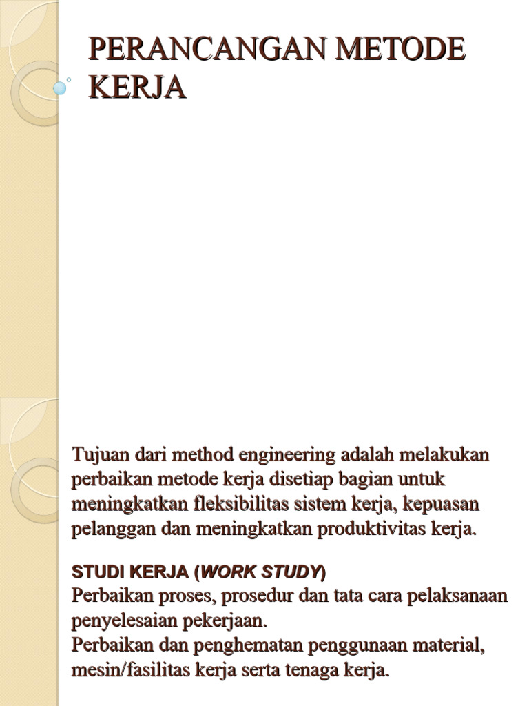 Metode Perancangan Kerja Efisien | PDF