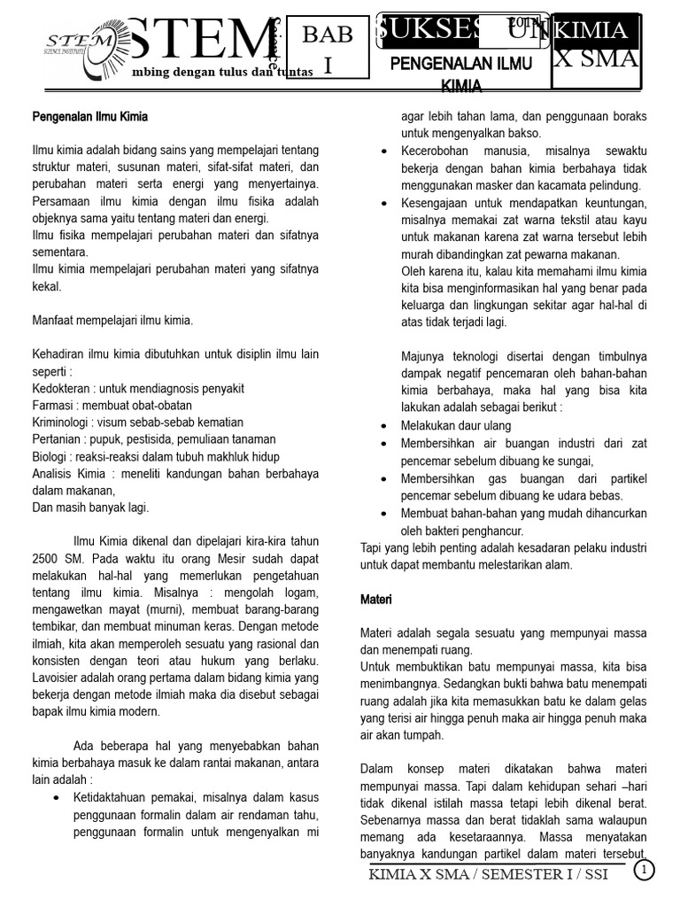 Pengenalan Ilmu Kimia | PDF