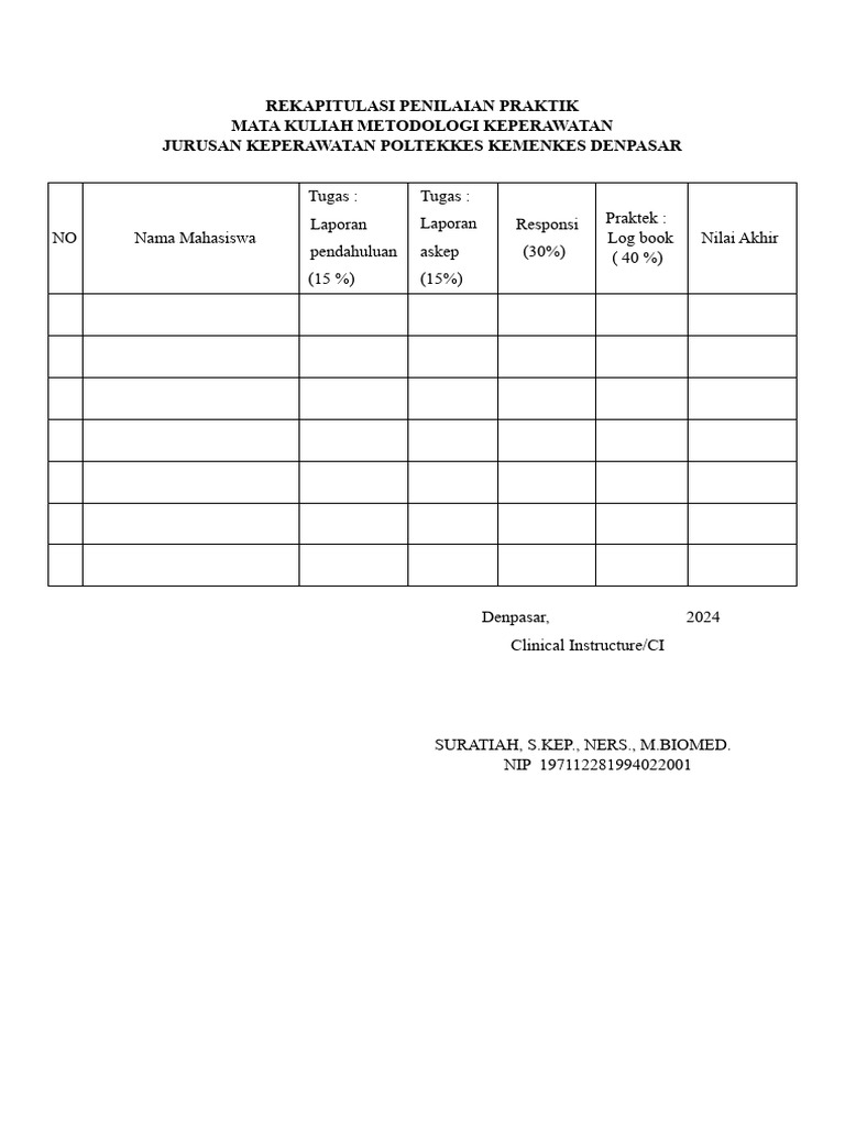 Form Penilaian | PDF