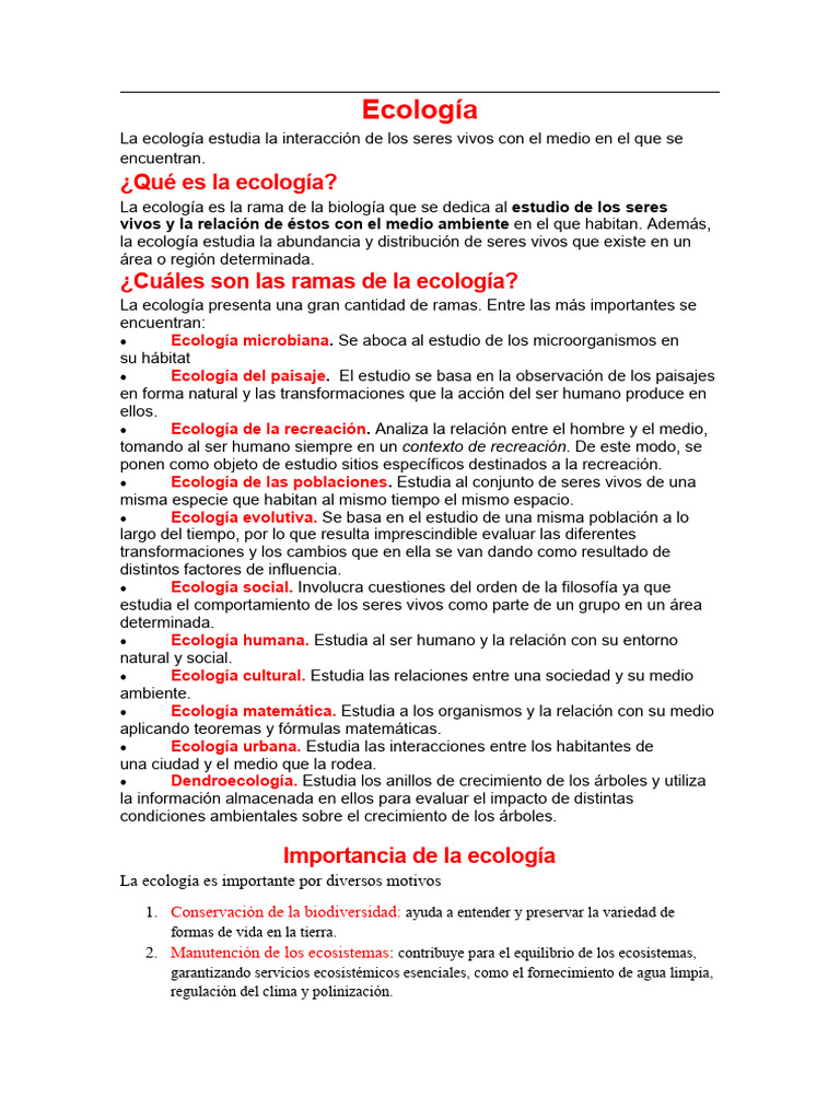 Trabajo Practico de Biologia (1.1) | PDF | Ecosistema | Entorno natural