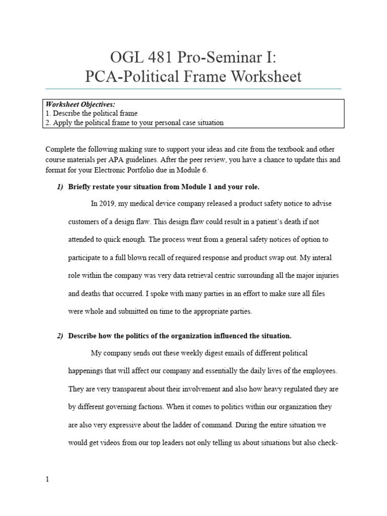 4 Political Frame Worksheet | PDF