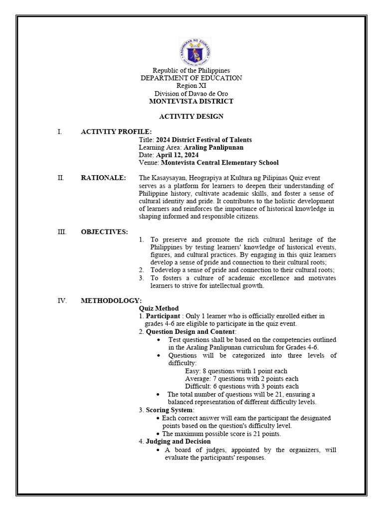 Activity Design District FOT in AP | PDF | Learning | Cognition