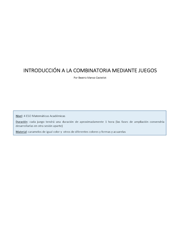 BeatrizMansoCastellot - Tarea 3 - Combinatoria | PDF | Combinatoria | Permutación