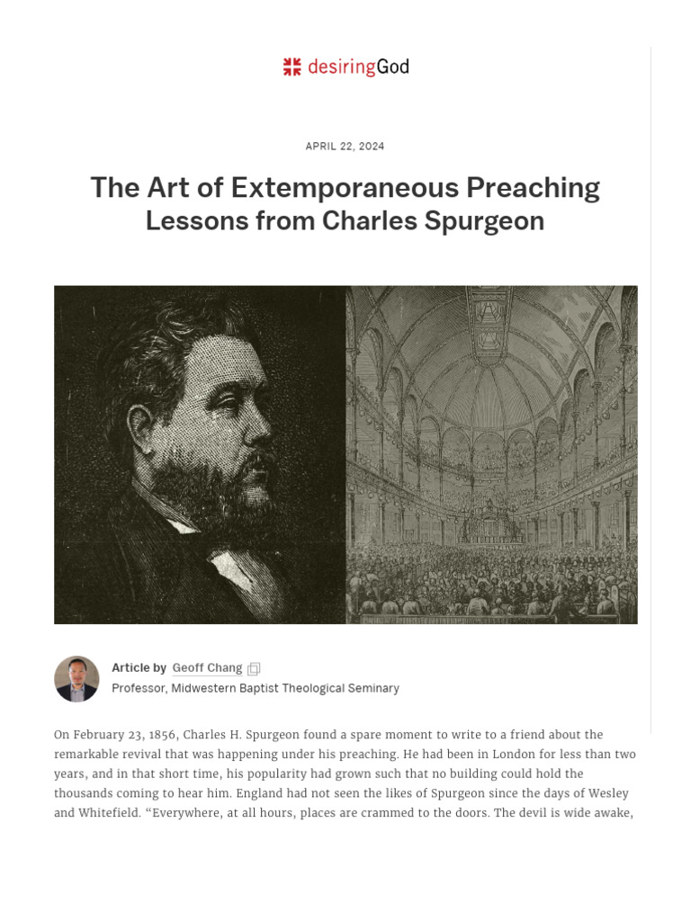 The Art of Extemporaneous Preaching- Lessons from Charles Spurgeon ...