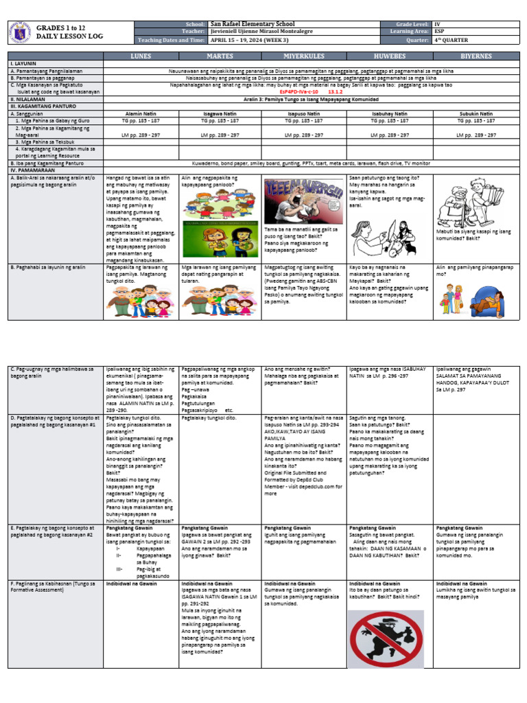 DLL - Esp 4 - Q4 - W3 | PDF