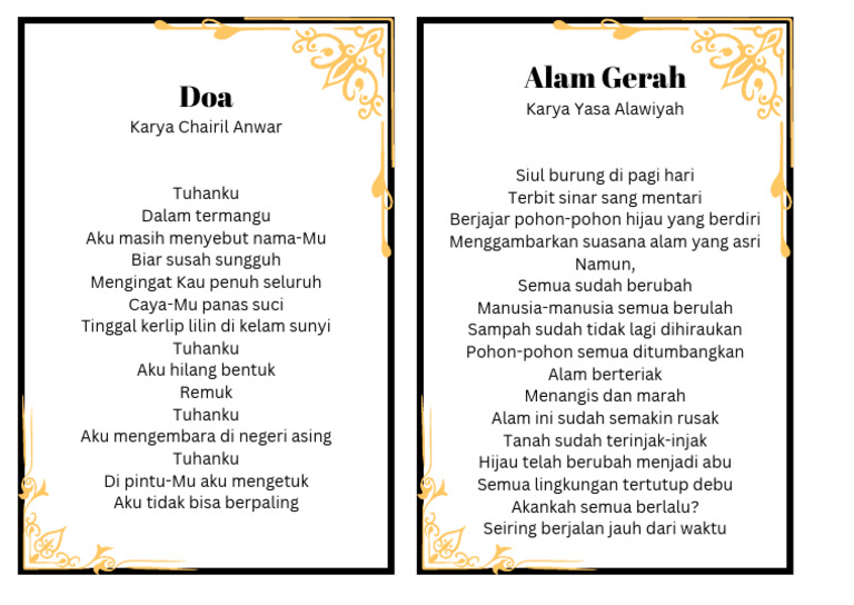 Puisi Alam dan Doa Chairil Anwar | PDF