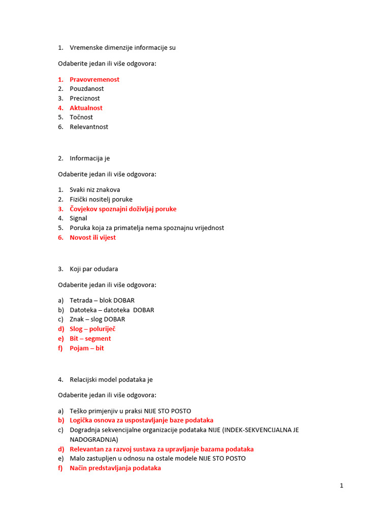 Informatika Skripta Sve | PDF