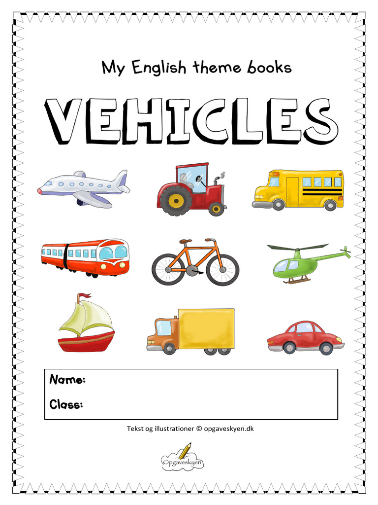 My English Theme Books Vehicles | PDF
