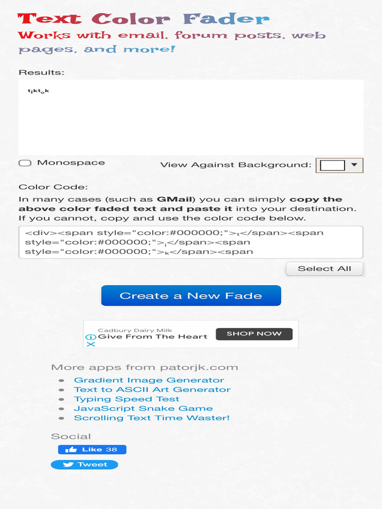 Patorjk Color Fade Text Generator | PDF