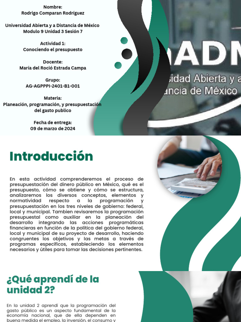 PPP U3 S7 A1 Rocr | PDF | Presupuesto | Federación