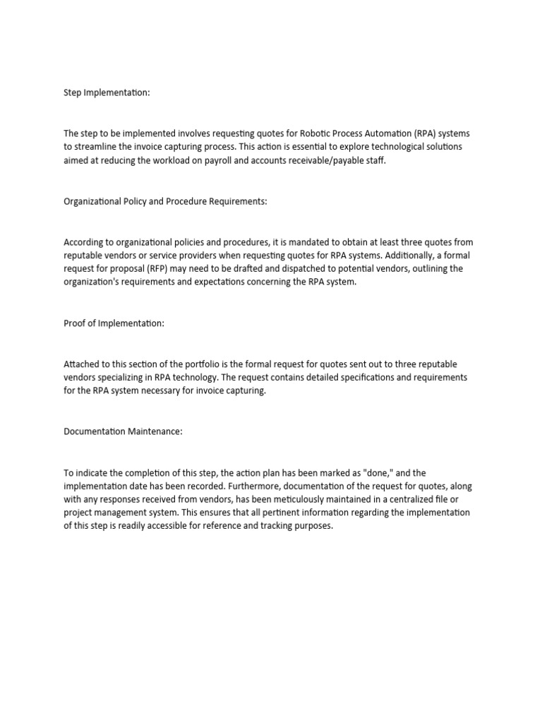 Action Plan Step Implementation | PDF