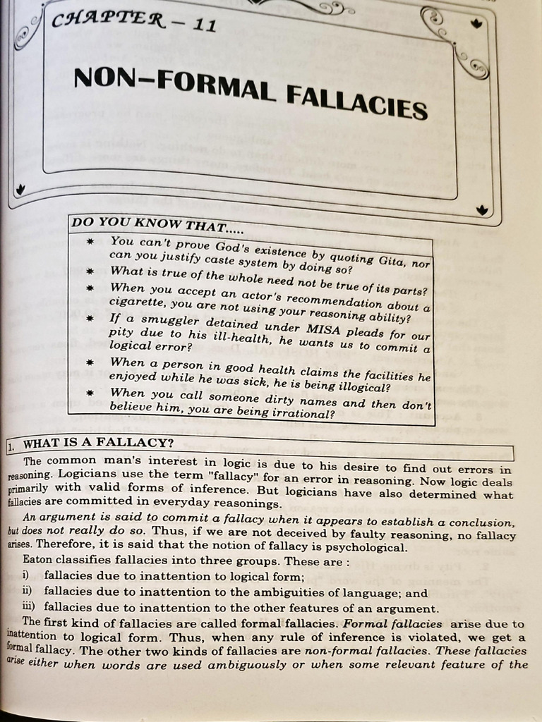 Non Formal Fallacies | PDF