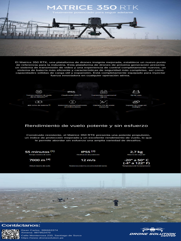 Matrice 350 RTK: Innovación en Drones | PDF | Vehículo aéreo no tripulado