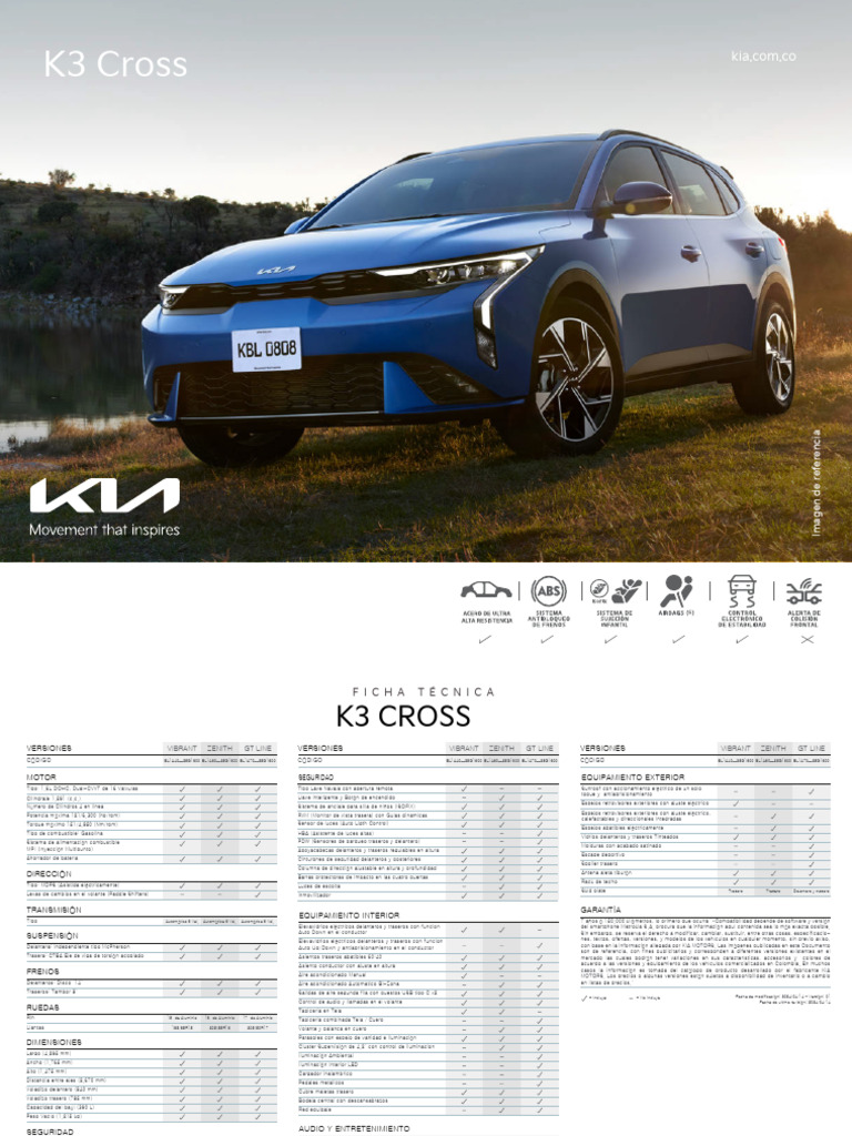 24 03 Ficha Tecnica K3 Cross BL 7 v1 1 C9356271ba | PDF | Coche | Sistema de freno antibloqueo