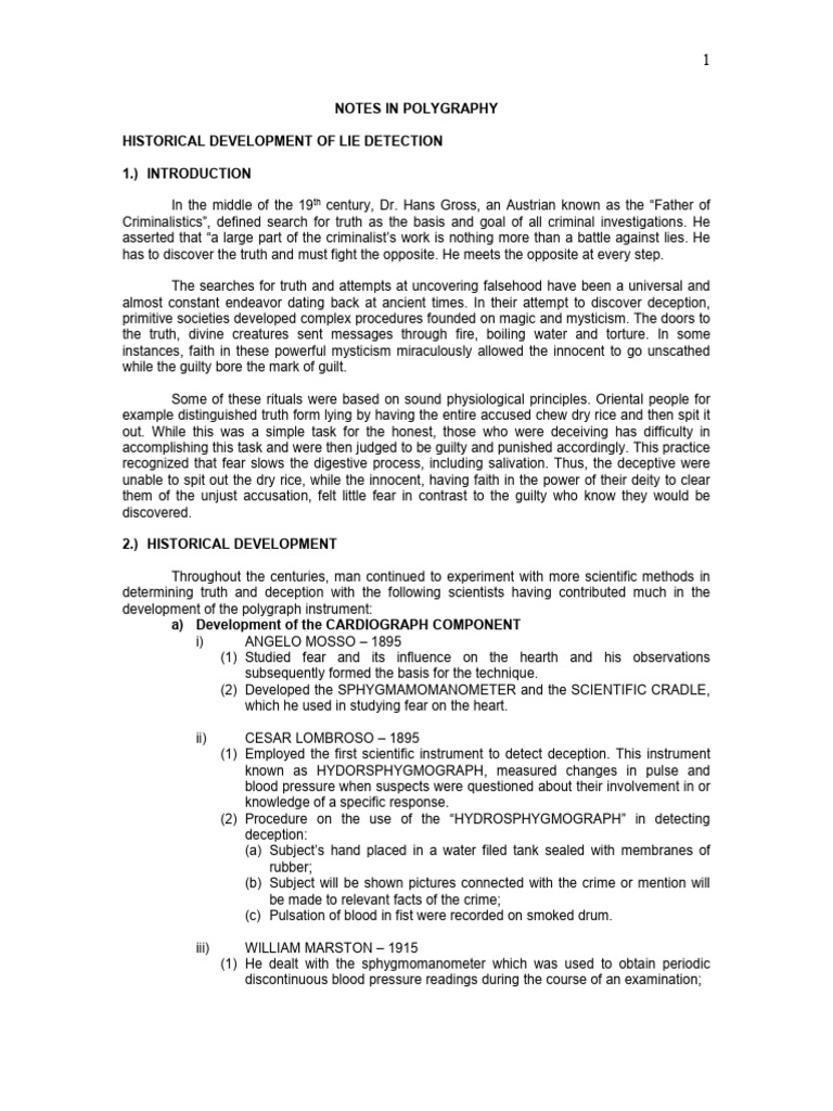 Notes in Polygraphy | PDF | Polygraph | Lie