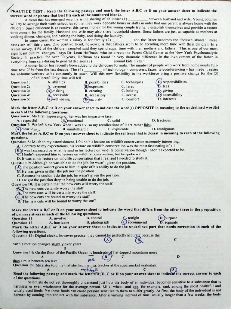 Mock Test For National Examination (English) (Scanned) | PDF | Allergy ...