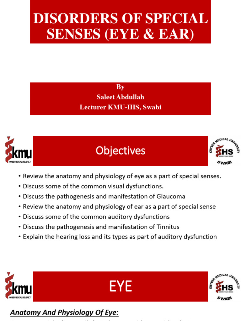 Patho-II Lecture-IV Disorders of Special Senses(Eye & Ear) | PDF ...