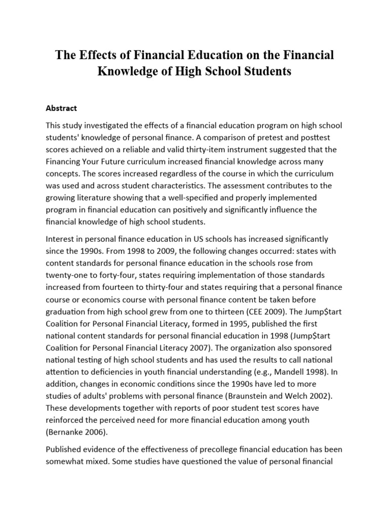#3.the Effects of Financial Education On The Financial Knowledge of ...