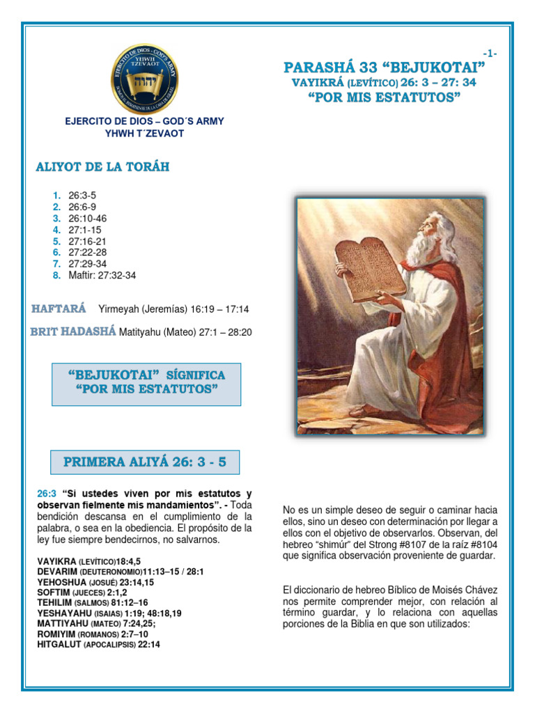 Parashá 33 Bejukotai-1 PDF | PDF | Tetragrammaton | Libro del éxodo