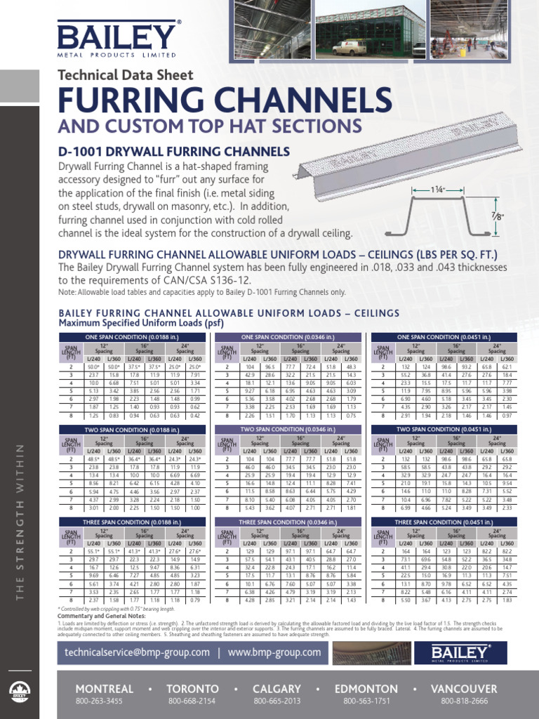 Bailey Furring Channel Specifications | PDF | Strength Of Materials ...