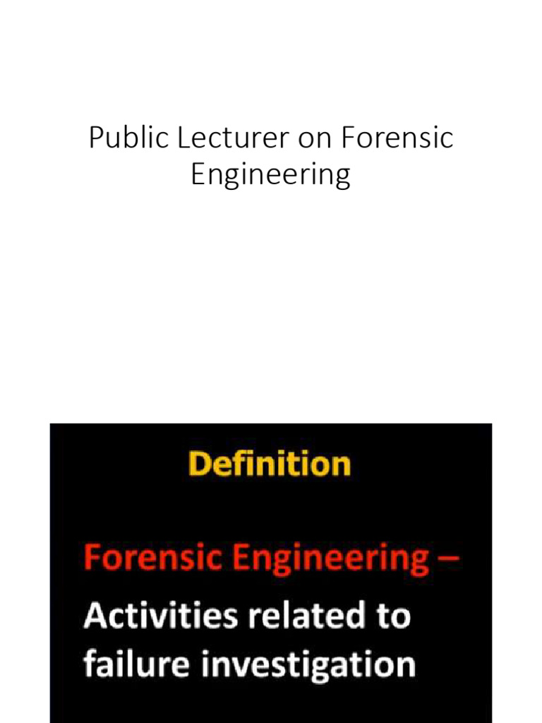 Forensic Engineering 1 | PDF