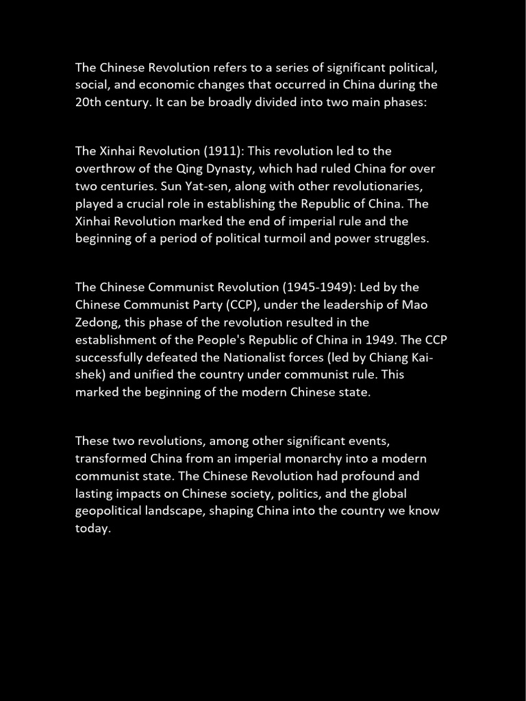 Chinese Revolution: Key Phases Explained | PDF