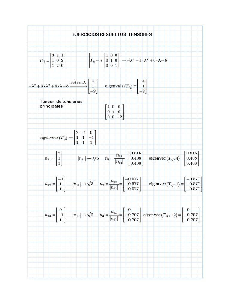 EJERCICIO RESUELTOS TENSORES | PDF