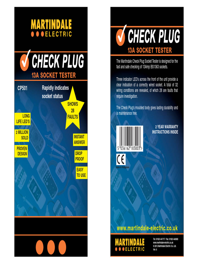 Test Plug Manual | PDF | Ac Power Plugs And Sockets | Manufactured Goods