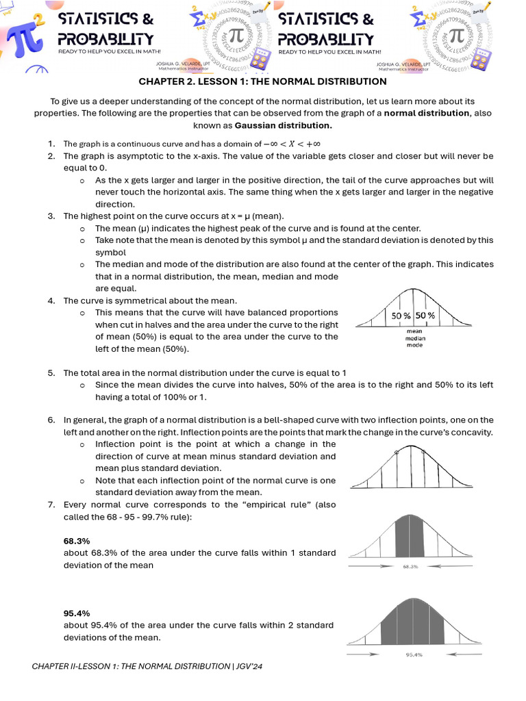 Chapter Ii. Lesson 1 The Normal Dist. Table | PDF | Mathematical ...