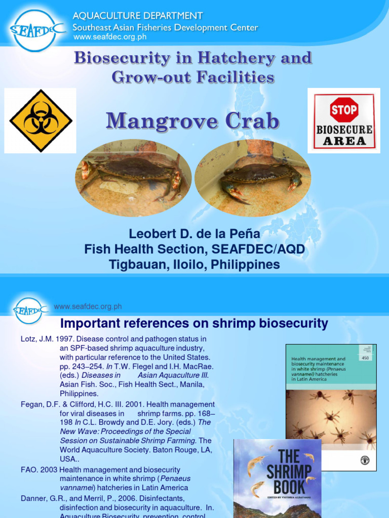 Biosecurity Measures Protocols For Hatchery Facilities Dr. Leobert de ...