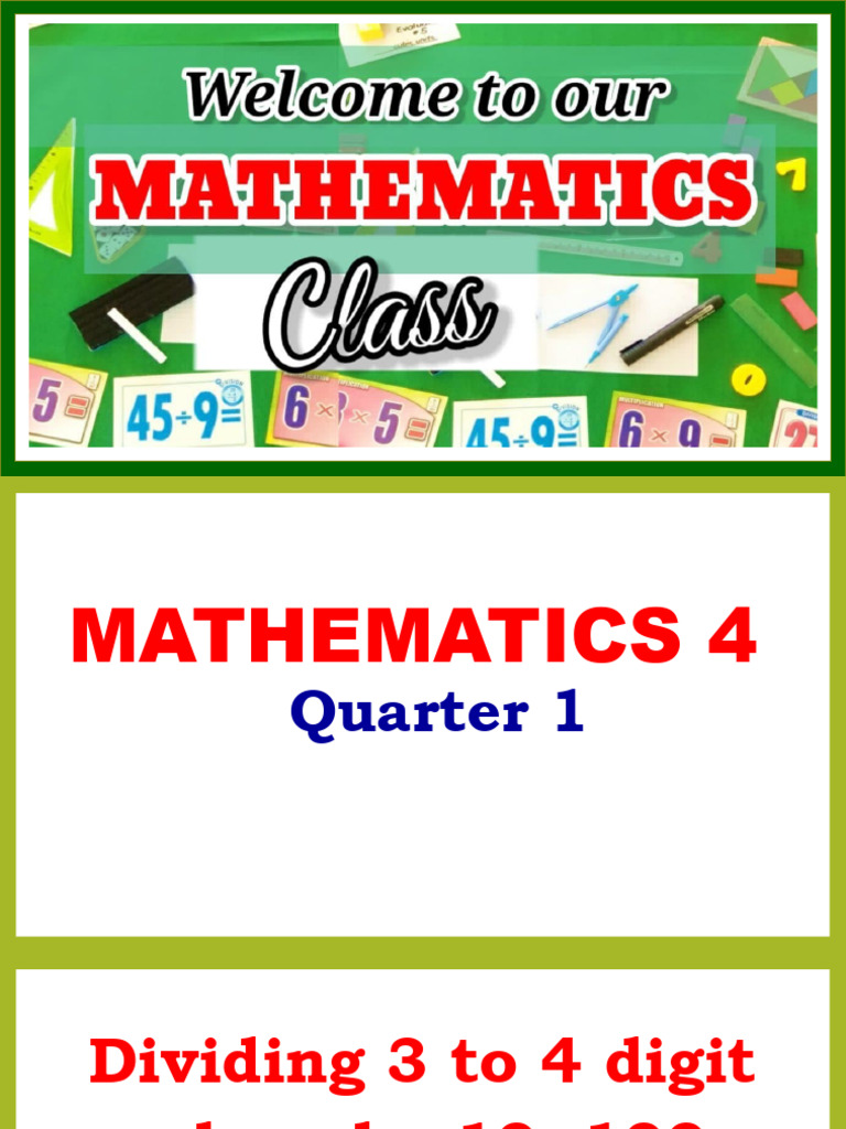 Math Cot Q1 | Download Free PDF | Division (Mathematics) | Elementary Mathematics